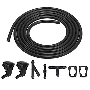 X AUTOHAUX Front Windshield Washer Nozzles Kit for Ford Focus 2.2 Meters Windshield Washer Hose with 3pcs Connectors Replaces 8S4Z17603AA