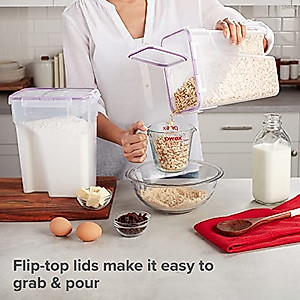 Snapware Airtight 2-Pack (22.8 Cup) Cereal Dispenser Storage Containers, Flip-Top Lid BPA Free, Plastic Containers For Cereal, Rice, Snack, Dry Food and Pantry Organization