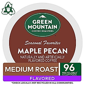Green Mountain Coffee Roasters Maple Pecan, Single-Serve Keurig K-Cup Pods, Flavored Light Roast Coffee, 24 Count (Pack of 4)