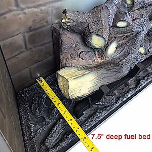 PuraFlame Western Electric Fireplace Insert with Fire Crackling Sound, Remote Control, 750/1500W, Black, 33 1/16 Inches Wide, 25 9/16 Inches High