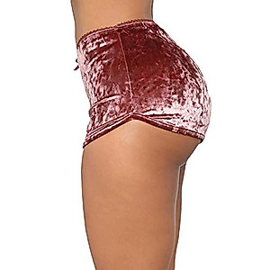 Springcmy Women's Velvet 2PCS Outfits Spaghetti Strap Crop Top and Shorts Pajama Sets (Pink,S)