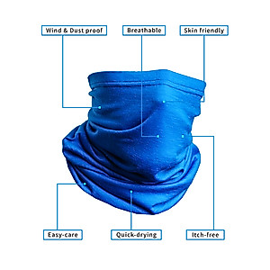 Merino.tech Merino Wool Ski Neck Gaiter - Face Mask Neck Warmer for Men & Women (Black)