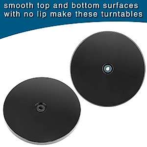 Suiwotin 2PCS 150mm/6inch Acrylic Cookie Decorating Turntable Organizer for Kitchen Spice Rack, Makeup, Table Cake, Cabinets, with 360 Degree Rotating Bearings (Black)