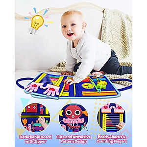 Exorany Busy Board Montessori Toys for 1 2 3 Year Old Boy & Girl Birthday Gifts, Autism Sensory Travel Toys for Toddlers 1-3, Learning Educational Activities Toddler Toys Age 1-2, 2-4 Boys