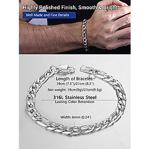 PROSTEEL Stainless Steel Chain Bracelets for Men Mens Chains Bracelet