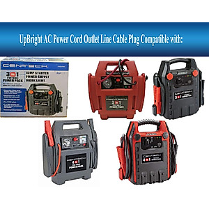 UpBright AC IN Charger Cord Cable Compatible with Cen-Tech 4-in-1 Power Pack Jump Starter 08884 39954 60666 69401 NP7UA182C1 3 in 1 38391 56349 60657 62306 62376 64083 NP7UA170C1 12V 17AH 18AH Battery