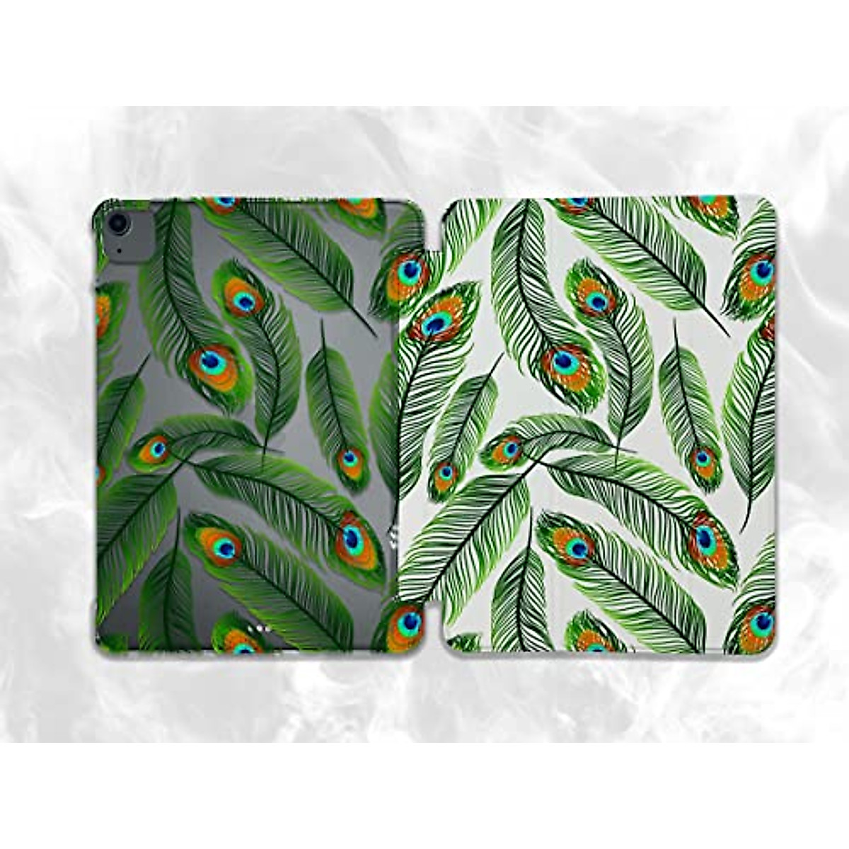 Cute Peacock Feather Art case Compatible with iPad Mini Air Pro 7.9 8.3 9.7 10.2 10.9 11 12.9 inch Pattern Cover New 2022 2021 Trifold Stand 3 4 5 6 7 8 9 Generation 483 (12.9 Pro 3/4/5 gen)