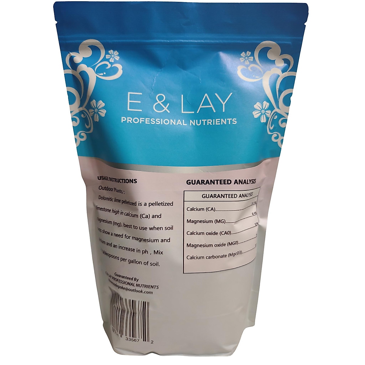 E & LAY PROFESSIONAL NUTRIENTS Dolomite Lime Powder (1LB)