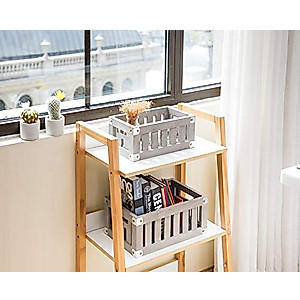 Home Zone Living Wood Storage Crate for Organization and Storage, 3 Pack, Brown