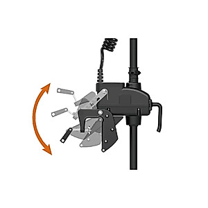 AQUOS Haswing Cayman T 12V 55LBS 39 inch Electric Transom Trolling Motor with Remote Control and Wired Foot Control for Fishing Boat Bass Boat Inflatable Boat