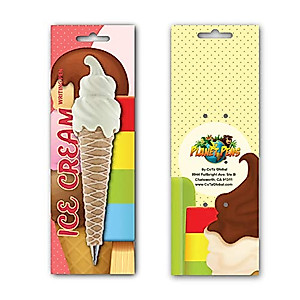 Planet Pens Vanilla Ice Cream Cone Cold Sweet Desserts Resin Writing Ballpoint Pen Unique Black Inked Cute Writing Tool Collection 5 Inch Foodies Novelty Party Giveaways