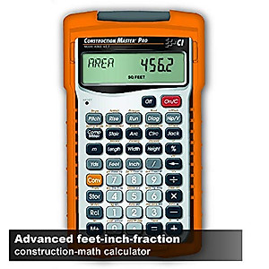 Calculated Industries 4065 Construction Master Pro Advanced Construction Math Feet-inch-Fraction Calculator for Contractors, Estimators & The Pipe Fitters Blue Book