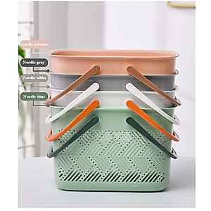 kamuavni Shower Caddy Portable,College Dorm Organizer Plastic Bathroom Storage Organizer Bins Cute Shower Caddy Basket With Handle Portable Caddy Basket 11.8 * 7.1 * 7.9 inch - Grey