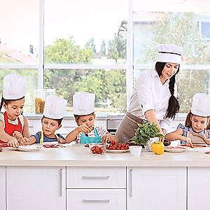 Sntieecr 30 Pack 8 Inch Kids White Paper Chef Hats, Chef Toques Kitchen Chef Caps for Cooking, Baking, Party Favors, Home Kitchen, School and Restaurant