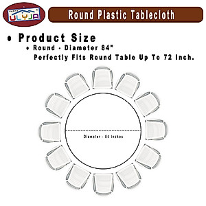 Black Plastic Tablecloths 3 Pack Disposable Table Covers 84 Inch Circle Shower Party Tablecovers PEVA Vinyl Table Cloths for Round Tables up to 6 ft and Picnic BBQ Birthday Wedding Catering Banquet