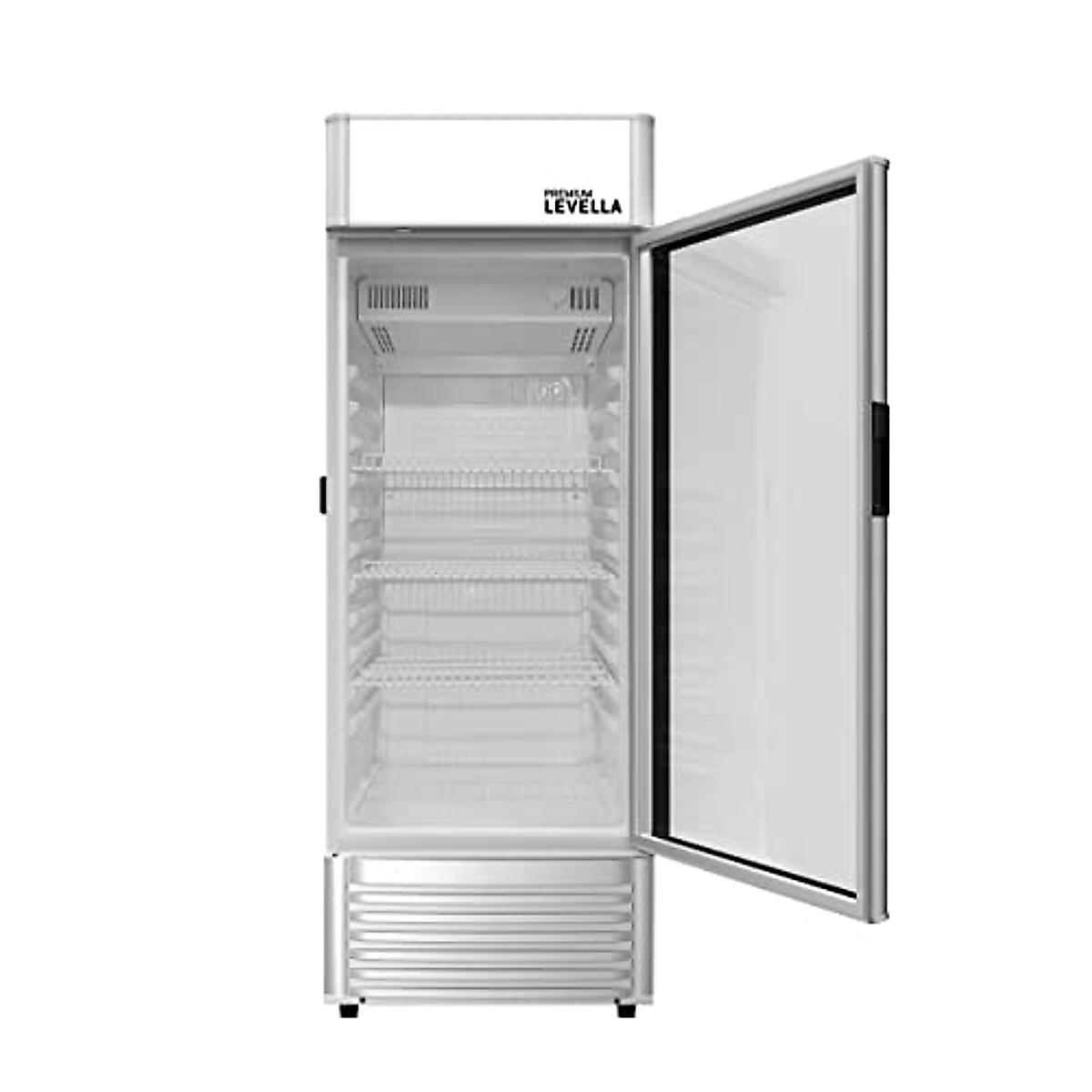 PremiumLevella PRF65DX Single Glass Door Merchandiser Refrigerator -Beverage Display Cooler-6.5 cu ft-Silver