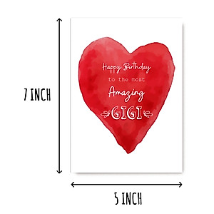 Happy Birthday To The Most Amazing Gigi - Happy Birthday Gigi Card - Luxury Gigi Birthday Card - Best Gigi Birthday Card 5x7''