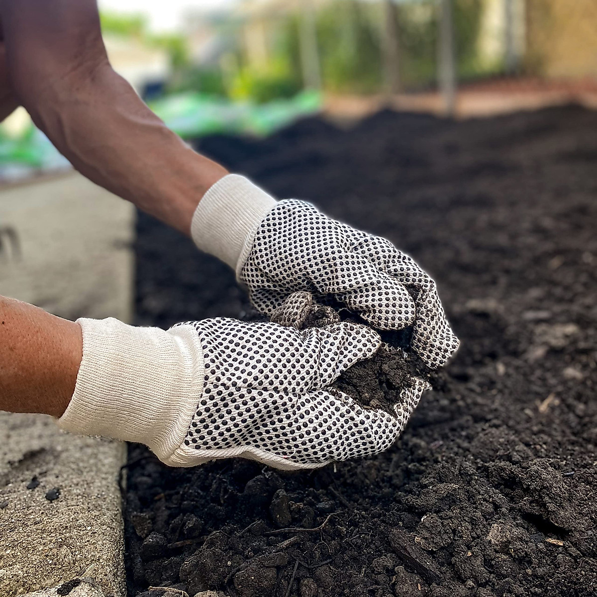 Wells Lamont Canvas Work Gloves, Economy Dotted, 6 Pair Pack (309K) , White
