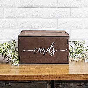 Wooden Wedding Card Box with Slot | Wedding Decorations for Reception, Card Box for Wedding Gifts & Money | Rustic Card Box with Lid | Baby Shower, Bridal Shower, Graduation Card Box - Standard Size