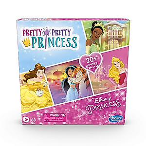 Hasbro Gaming Pretty Pretty Princess: Edition Board Game Featuring Disney Princesses, Jewelry Dress-Up Game for Kids Ages 5 and Up, for 2-4 Players