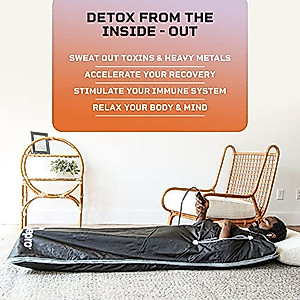 LifePro Sauna Blanket for Detoxification - Portable Far Infrared Sauna for Home Detox Calm Your Body and Mind Large Black