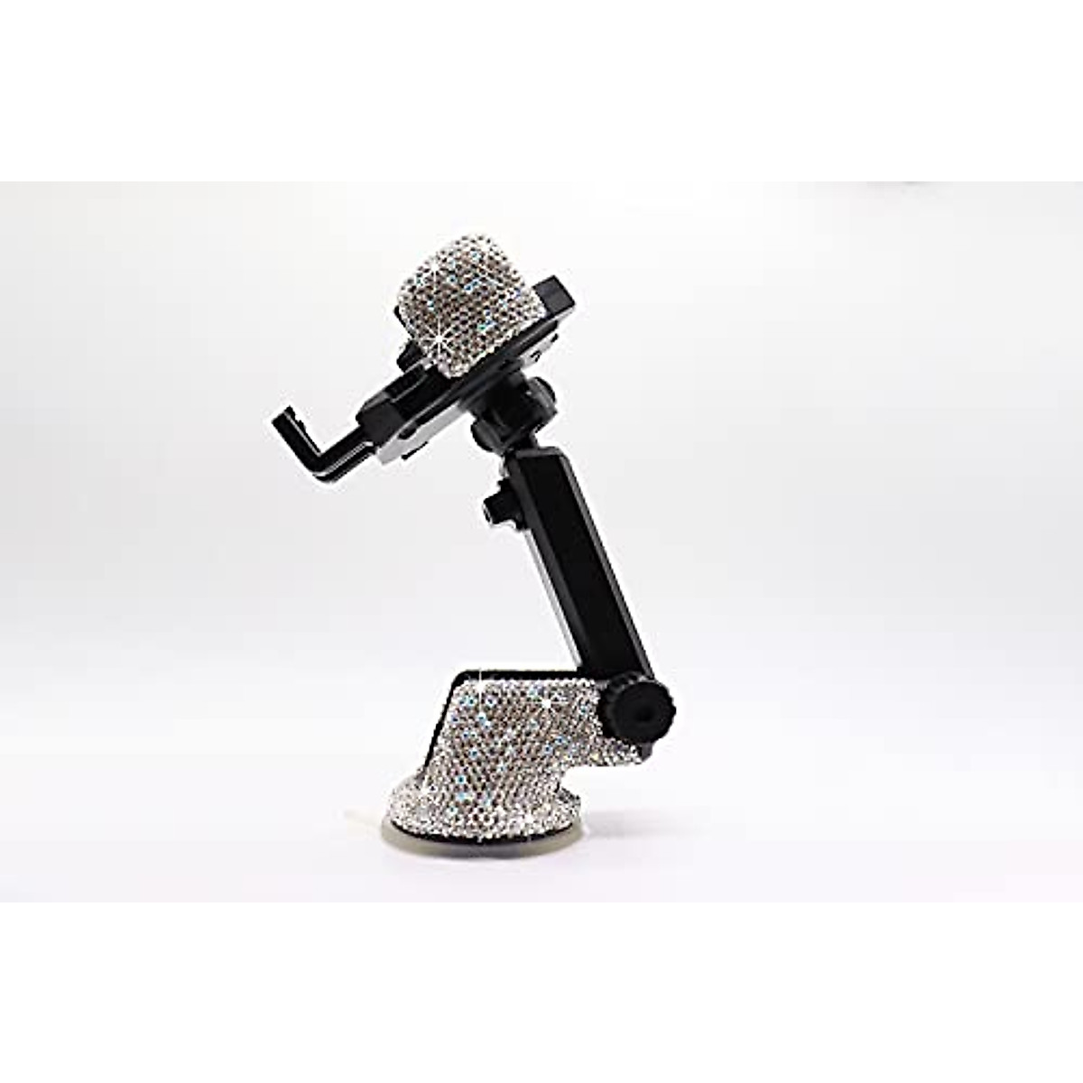 LYCARESUN Bling Car Phone Mount Holder, Shiny Crystal Rhinestone Phone Stand for Women and Girls, Car Accessories for Windshield Dashboard,Compatible with iPhone and Most Cellphones