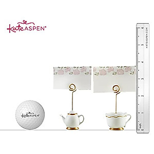 Kate Aspen, Place Card Holders, Tea Time Whimsy, Teapot and Teacup, Place Cards Included, Set of 6,Pink
