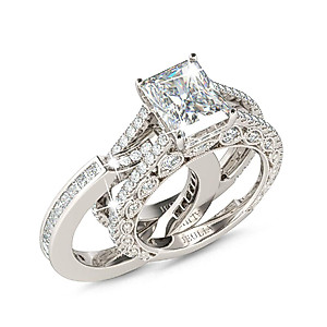 Jeulia Diamond Band Rings for Women CZ Sterling Silver Interchangeable Ring Sets with Stones Wedding Engagement Anniversary Promise Bridal Ring Sets (8.5)