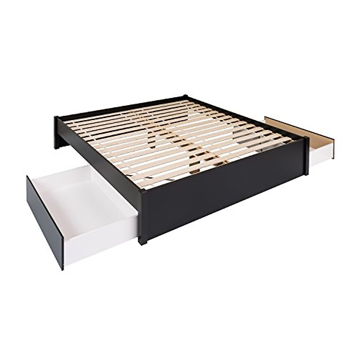 Prepac King Select 4-Post Platform Bed with 2 Drawers, Black