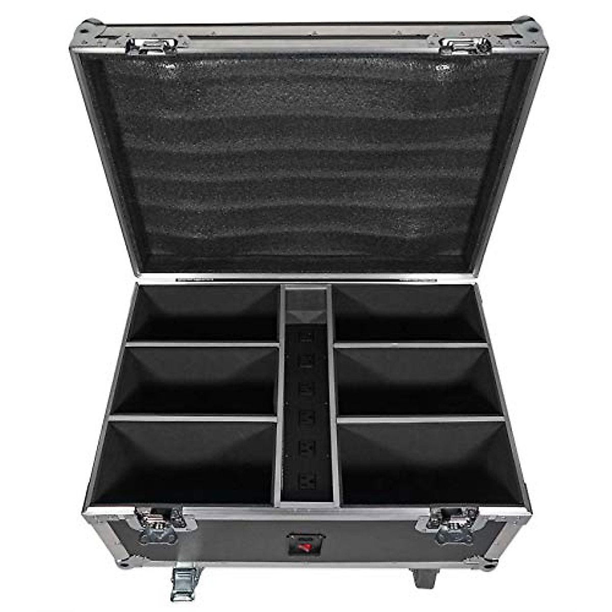 Rockville Best Pack 60 Black (6) Battery Wash Lights+Wireless DMX+Charging Case