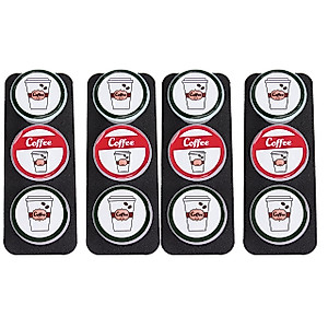 Polar Whale Hotel Hospitality Coffee Pod Storage Organizer 4 Piece Multi-Pack Tray Holder Waterproof Washable Bed and Breakfast Drawer Insert Holds 3 Pods Each Compatible with Keurig K-Cup 4 Pc Set