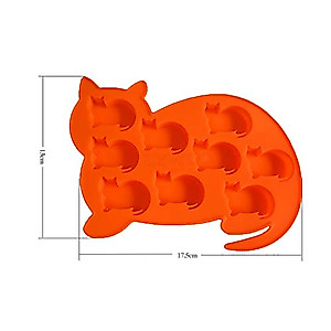 LYWOO Cat Shaped Silicone Ice Cube Molds and Tray, Pack of 2