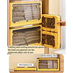 TERGOO 2Pack 28L Plastic Storage Bins with Wheels, Five Doors Stackable Storage Bins, Toy Organizer Container, Plastic Bin Box for Organization, Storage Cabinet (White)