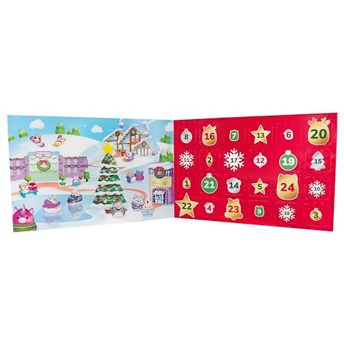 Squishville by The Original Squishmallows Holiday Calendar - 24 Exclusive 2” Festive Squishmallows - Seasonal Toys for Kids and Preschoolers - Ages 3+