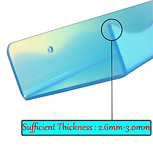 4 Pack 15 Inch Iridescent Acrylic Floating Shelves Wall Mounted Kids Bookshelf Toy Storage Wall Shelf Nail Polish Holder Perfume Display Wall Shelves for Bedroom,Living Room,Bathroom (Wavy Lines)