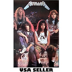 Metallica Early Years Long Hair vert Poster 23.5 x 34 Hard Rock Metal Icons (Sent from USA in PVC Pipe)