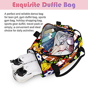 Kids Overnight Duffle Bag Boys Sport Gym Bag with Shoe Compartment & Wet Pocket, Carry On Weekender Travel Bag for Kid Boys