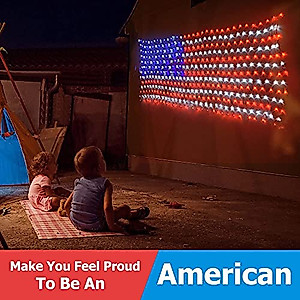 American Flag Lights 420 Super Bright LEDs, MZD8391 Waterproof LED US Flags Light for 4th of July Decorations, Memorial Day, Independence Day, Garden, Yard, Holiday, Party, Christmas Decorations