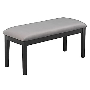 DHHU 6-Piece Dining Set, Modern Rectangular Marble Veneer Table and 4 Flannelette Upholstered Chairs 1 Bench for Living Furniture, Guest Room, Home Bar, and Kitchen, B-White+Gray