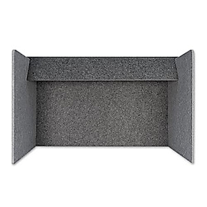 Sound Absorbing Desktop Partition - Privacy Screen - Tabletop Divider - 35.75″W x 20.5″H x 17.5″D (Charcoal / Slate Grey)
