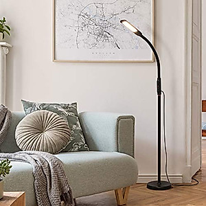 Brightech Vista 3-in-1 Desk Lamp for Living Rooms, LED Floor Lamp, Tall Lamp with Remote Control, Work Light for Documents, Standing Lamp with Flexible & Adjustable Gooseneck for Reading and Crafts