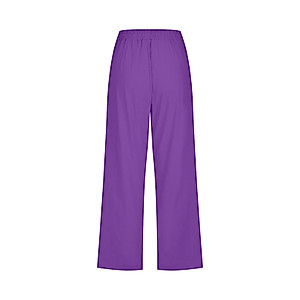 Return pallets for Sale Liquidation Bulk Tools Flare Pants Women Cotton Linen Capris Pants Plus Size Knee Length Casual Elastic Waist Loose Paper Bag with Pockets Loose Trousers Purple 4XL