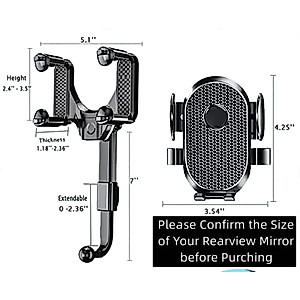 iBigLY Car Phone Holder, Rear View Mirror Phone Holder, Cell Phone Holder, Adjustable nagivator Holder, 360° Rotating and Retractable Universal car Cell Phone Holder for All Cell Phones