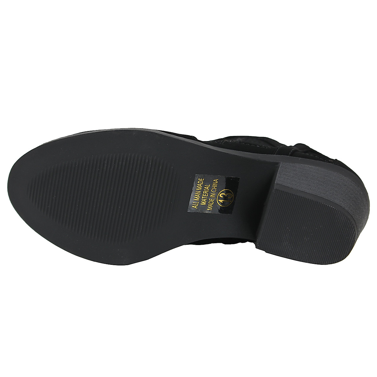 Soda Girl's Triangle Cutout Side Chunky Stacked Heel Ankle Boot,Black,11