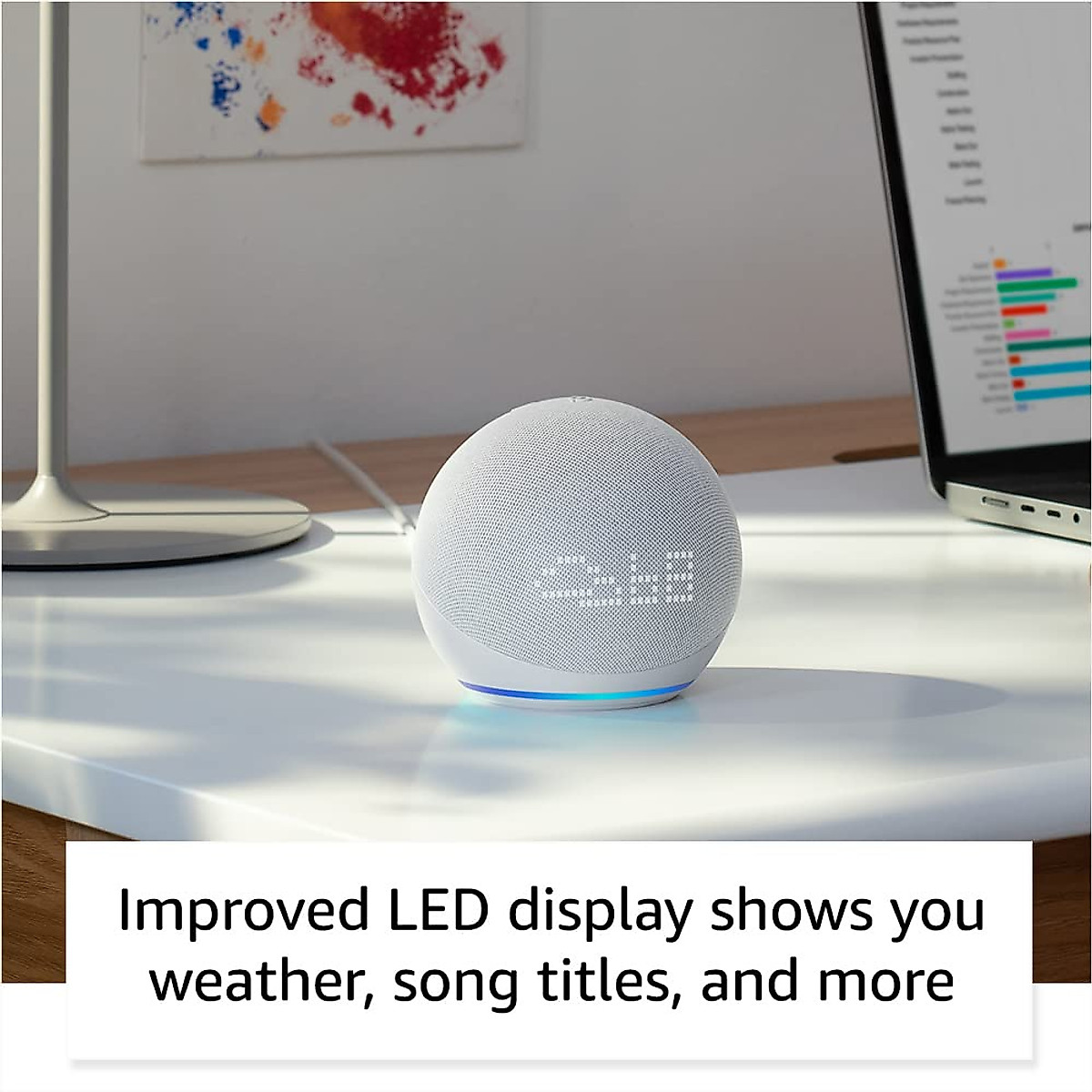 Like-New Echo Dot (5th Gen, 2022 release) with clock | Smart speaker with clock and Alexa | Cloud Blue