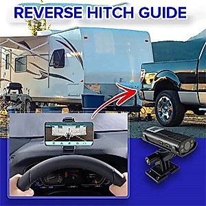 Rvshield Wide Angle Reverse Hitch Guide, Rvstrailer Wireless Backup & Hitch Camera, Wireless Back Up Camera Systems for Cargo Van, Magnetic Trailer Hitch Backup Rear/Front View Camera (1pcs)