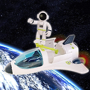 COOLDUCK Space Shuttle Spacecraft Airplane Toys for Kids with Lights & Sound & Astronaut Figure,Spaceship Toys for Any Interstellar Mission Adventure,Toy Rocket Gift for Boys 3-5-8