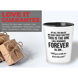 Proposal Shot Glass 1.5oz - Personalized Son Walk Me Down the Aisle - Dad Romantic Marriage Relationship Fiancee Engagement Wedding Day Step Dad Future Husband Wife