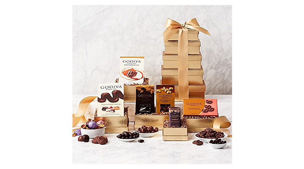 Luxury Godiva Chocolate Gift Set - Golden Tower | California Delicious