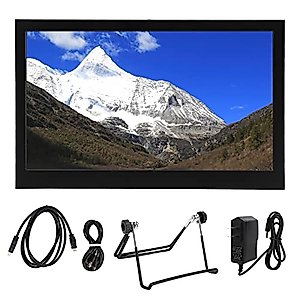 Akozon Capacitive Touch Screen, 13.3in Capacitive Touch Monitor Support HD Multimedia VGA Input Interface Portable HD Color Screen Display with Speaker 100‑240V(US Plug)